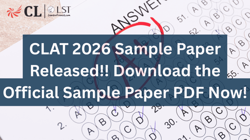 CLAT 2026 Sample Paper Released!! Download Sample Paper PDF Now!